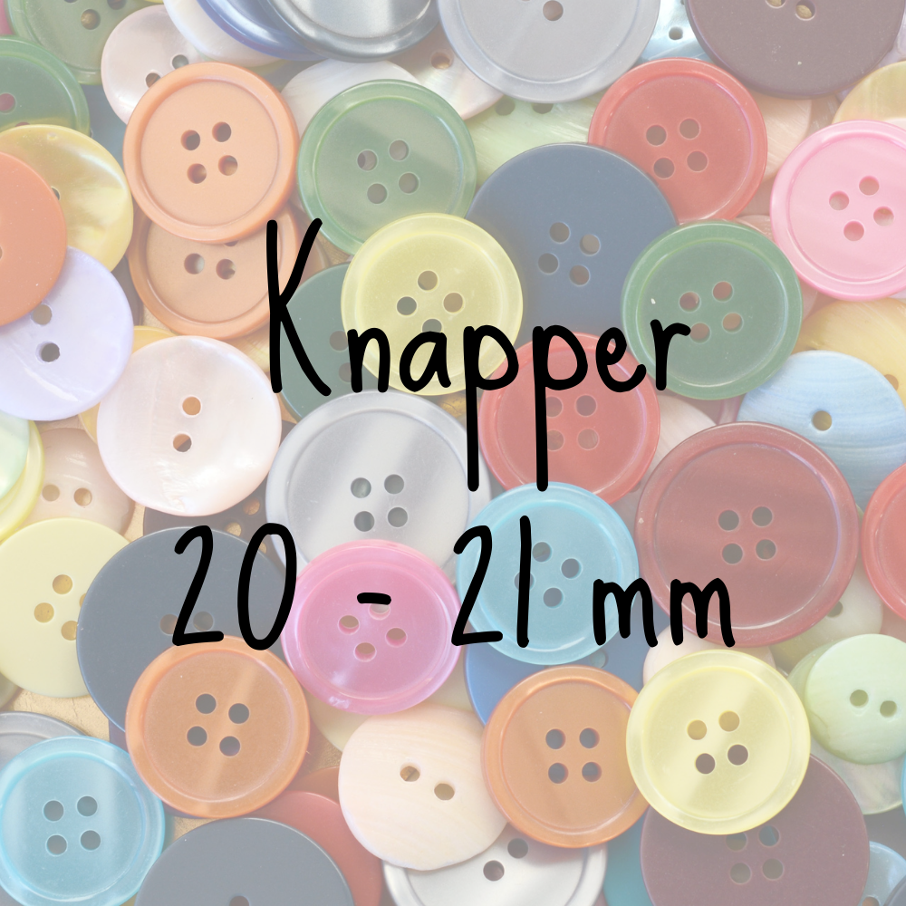 Knapper 20 - 21 mm - Flotte 20-21 mm knapper - Køb her